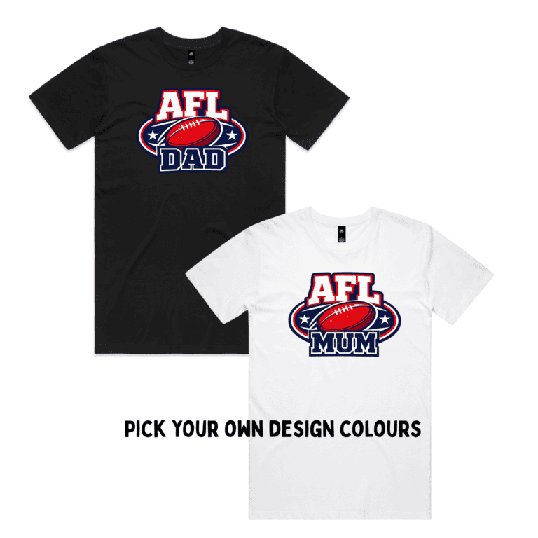 AFL mum and AFL Dad graphic printed tee